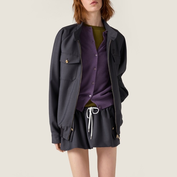 Miu Miu | Jackets & Coats | Miu Miu Bonded Kid Mohair And Jersey ...